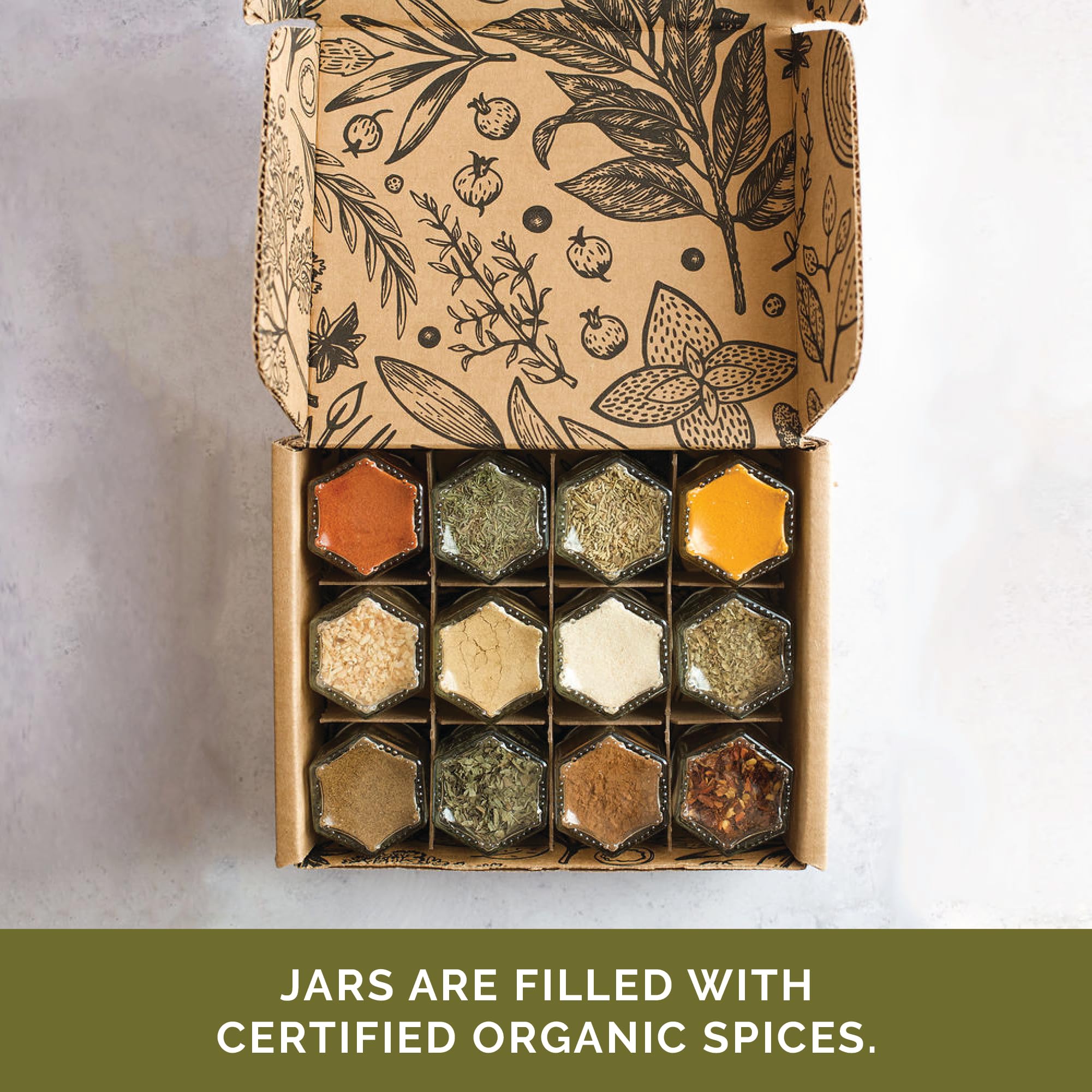 Gneiss Spice Basic Kit | 12 Magnetic Spice Jars Filled With Organic Seasonings (Small Jars)…