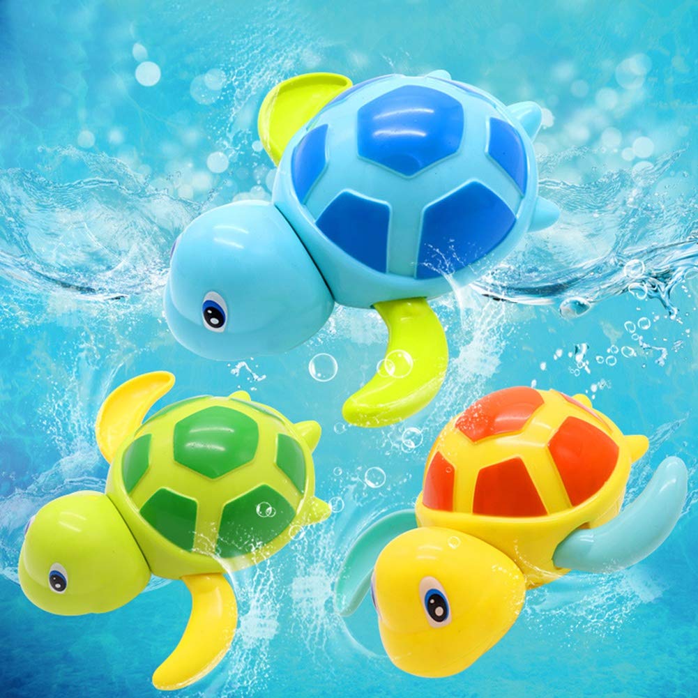 Happy Trees 6 Pcs Bath Turtle Toy, Wind-Up Swimming Turtles, Bathtub Turtle Water Toy for Baby Toddler