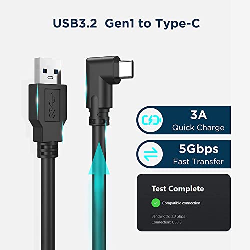 iPuzzle Compatible for Oculus Quest 2 Link Cable 16FT, VR Headset Type-C Cable for Oculus Quest 2/1, USB 3.2 Gen1 5Gbps/3A transfers Data at speeds of up to 5 Gbps, Black