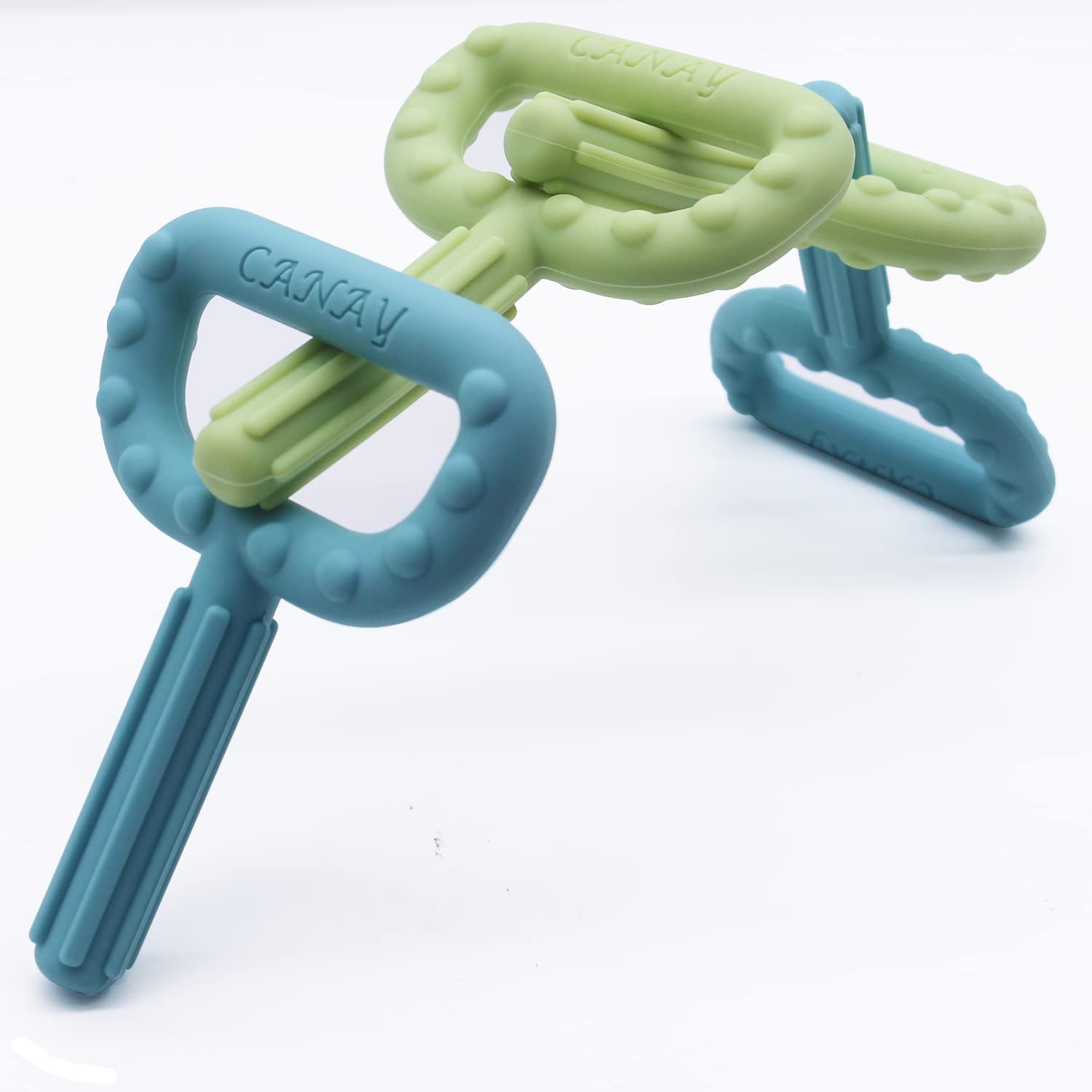 Hand-Held Sensory Chew Toys for Autistic Children, Chew Sticks for Humans, Alt. to Chew Necklaces for Sensory Kids, Teething, Oral Motor Stimulation, ADHD, SPD - Silicone Teether Toys (4 Pack)