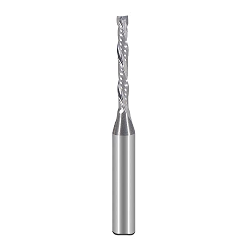 HOZLY Spiral Router Bits Up&Down Compression Bit 1/8 inch Cutting Diameter, 1/4 inch Shank HRC55 Solid Carbide CNC End Mill for Wood Carving Engraving Grinding