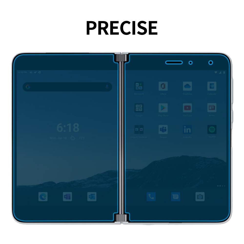 GOBUKEE [3PACK 6PCS] [Matte]+[Clear]+[Back Protector] MS Surface Duo PET Film Screen Protector Matte + Clear Film protector with Back Film [Perfect Fit] for Microsoft SurfaceDuo