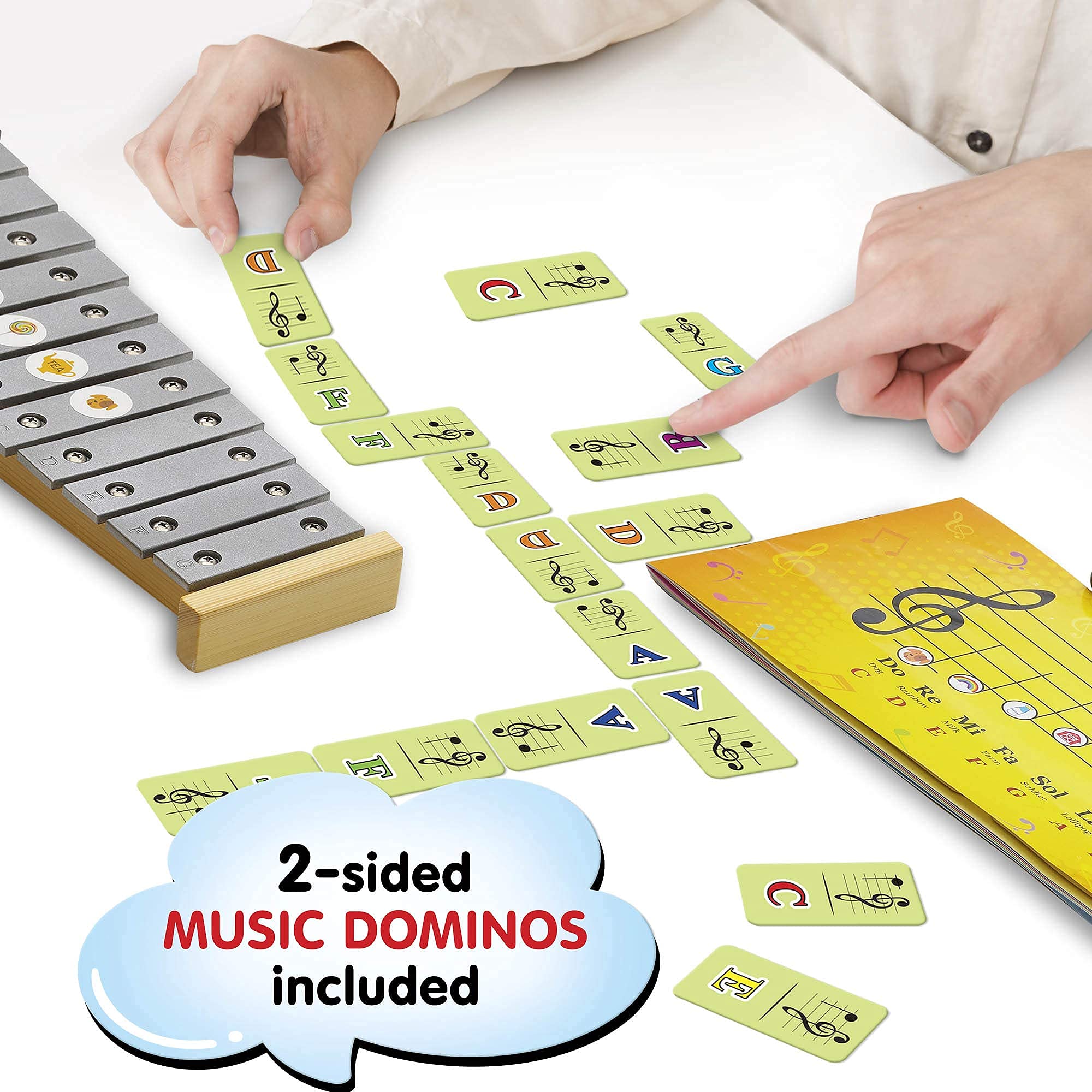 Glockenspiel 12 Note - Play-by-Picture Xylophone with Sheet Music Book - 34 Easy Play Songs