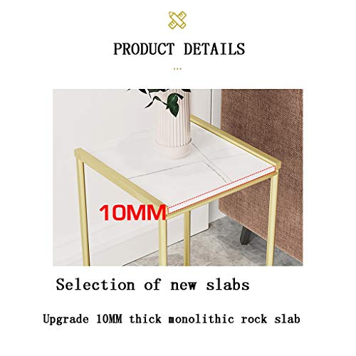 GWDJ Side Table Home Side/end Table, Marble Top and Metal Frame, Sofa Corner Tablefor Living Room/Bedroom/Balcony/Home/Office Corner Table