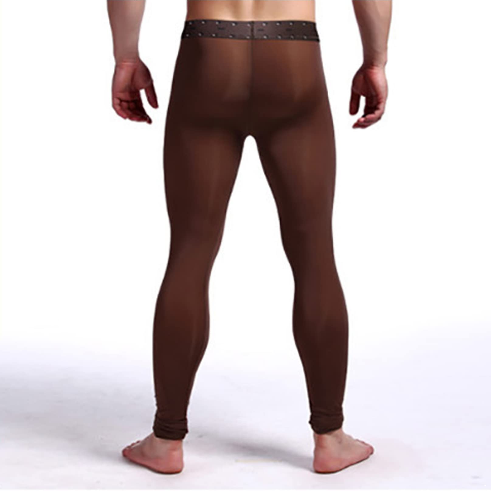iiniim Men's Compression Pants Athletic Leggings Base Layer Bottoms Workout Running Tight Underwear Coffee Medium