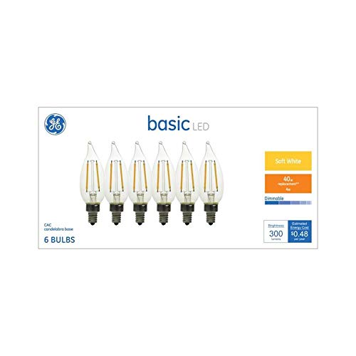 GE Basic 40-Watt EQ Soft White Dimmable Candle Light Bulb (6-Pack) Indoor/Outdoor