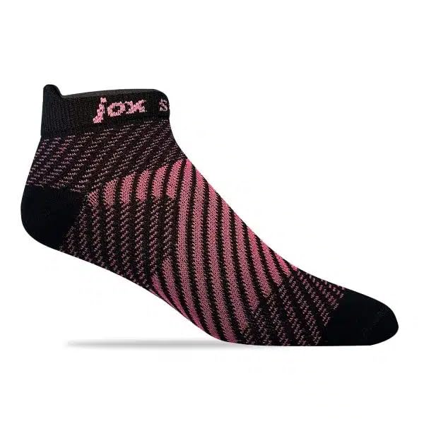 Jox Sox Women's Alpha Pro Low Cut (Women's Shoe Size 5 to 10, Women's Alpha Pro Low Cut White/Pink) (Black/Pink)