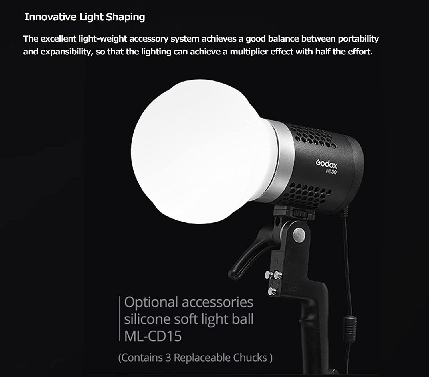 GODOX ML-CD15 Softbox Diffusion Dome Kit with 3 Adapters for godox V1 AD100PRO AD200PRO V860III V860II V850II TT685II TT685 TT600 TT560II TT520II TT660S AD200 ML30 ML30Bi ML60 ML60Bi AD300PRO AD400PRO