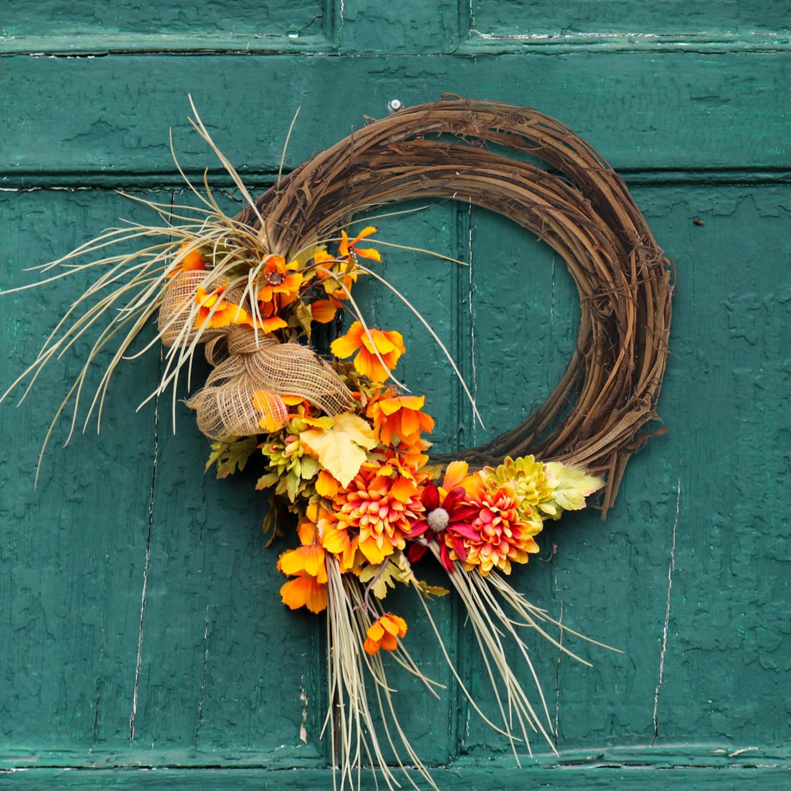 Grapevine Wreath Natural Vine Branch Decorative Wooden Twig Garland for DIY Crafts Home Wedding Holiday Party Decor