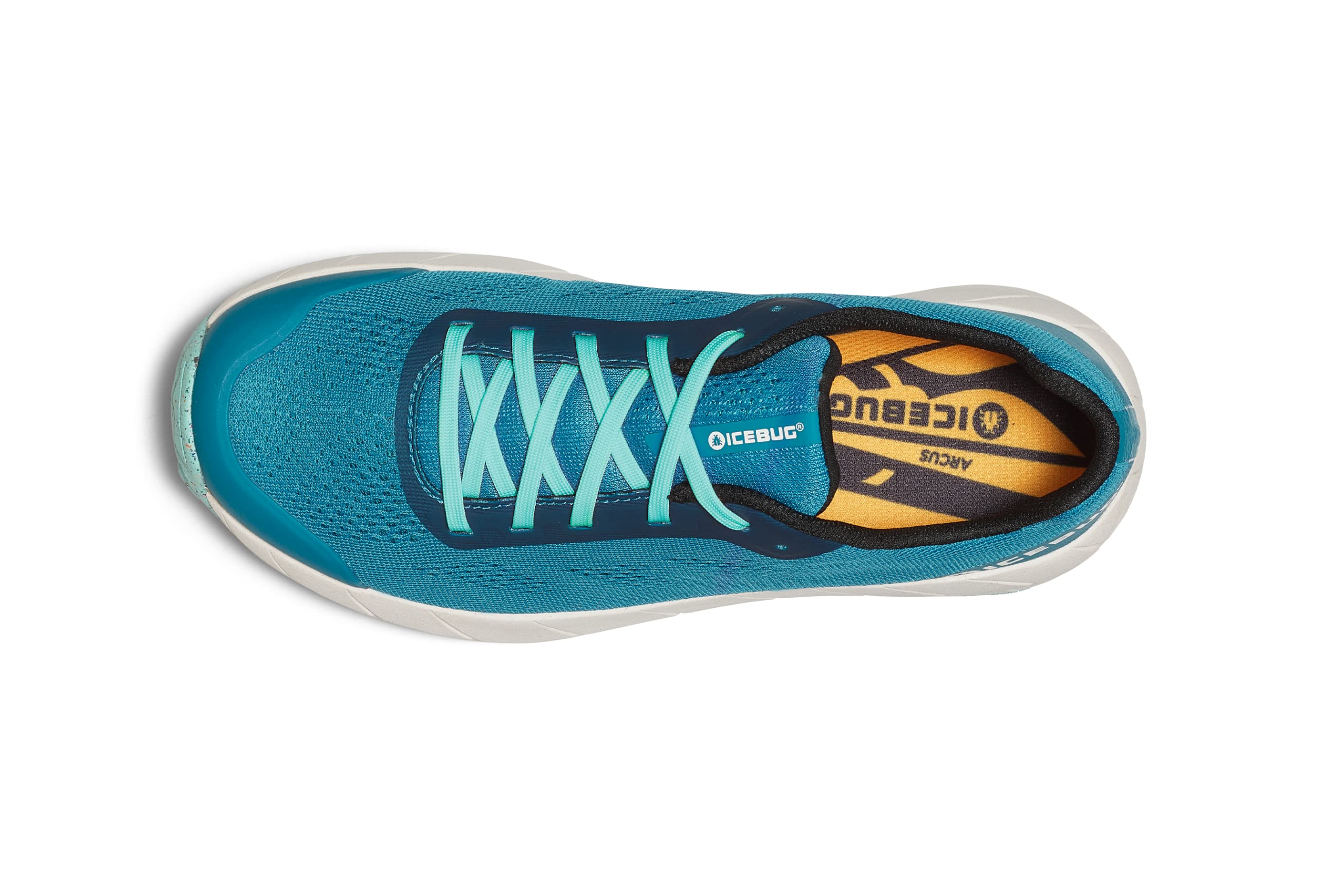 Icebug Womens Arcus RB9X Road Running Shoe with Traction Sole, Aqua/Aruba, L07.5