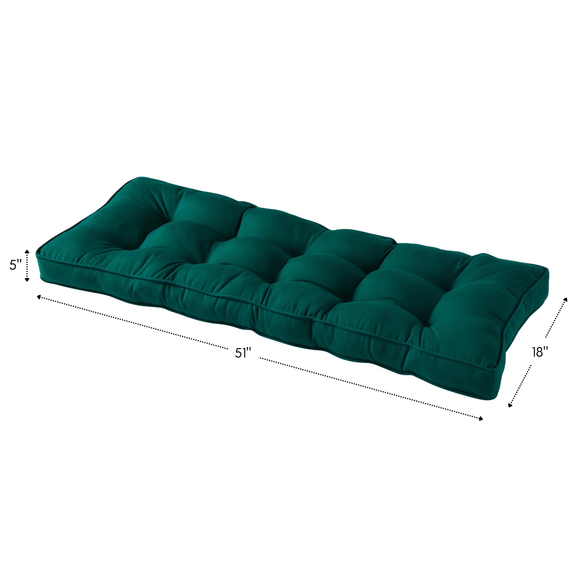 Greendale Home Fashions Outdoor 51 x 18-inch Sunbrella Fabric Bench Cushion, Forest Green