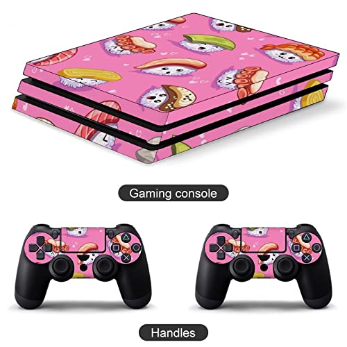 Kawaii Sushi Emotions Sticker for P-S4 Controller Full Protective Skin Cover Design Wrap Decal Sticker Compatible with P-S4 Print