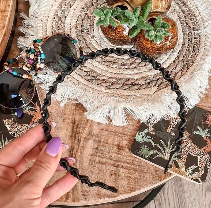invisibobble HairHalo The Adjustable Headband - True Dark Sparkle - Hairbands Made for Everyone -Worn All Day with No Pain or Uncomfortable Pressure