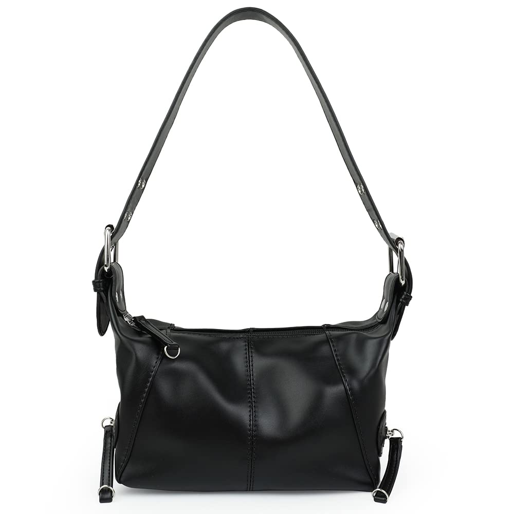 JBB PU Leather Shoulder Bag Fashion Crossbody Mini Satchel With Decorative Side Zip Small Going Out Purse