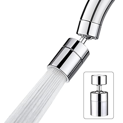 HotMax 360° Swivel Faucet, Dual-mode Faucet Aerator, Kitchen Sink Aerator, Multi-functional Robotic Arm Faucet, Faucet Extension Replacement Part for Kitchen, Bathroom (1pack)