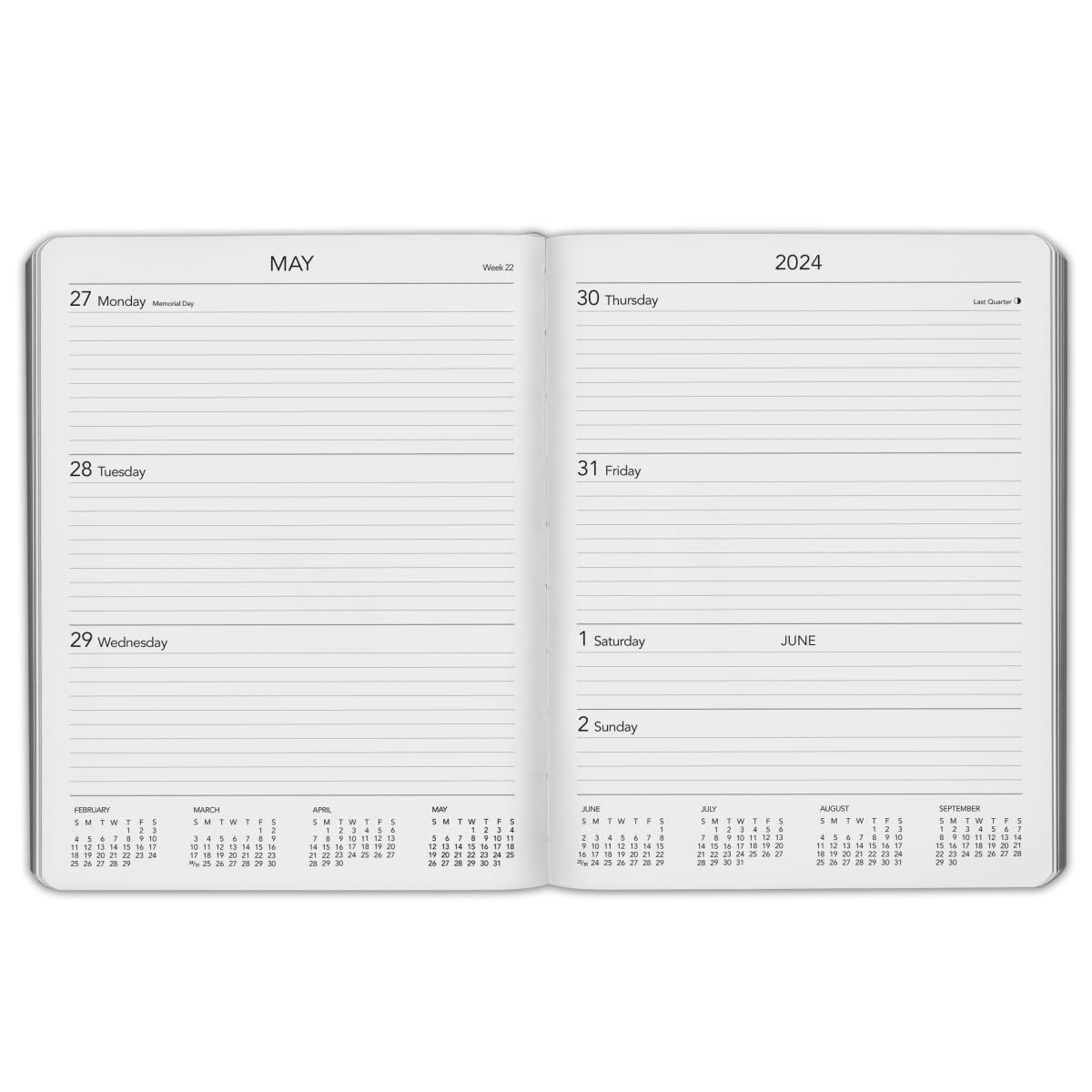 Harbor Large Weekly Planner 2024 - Leida Navy - 9.75x7.5"