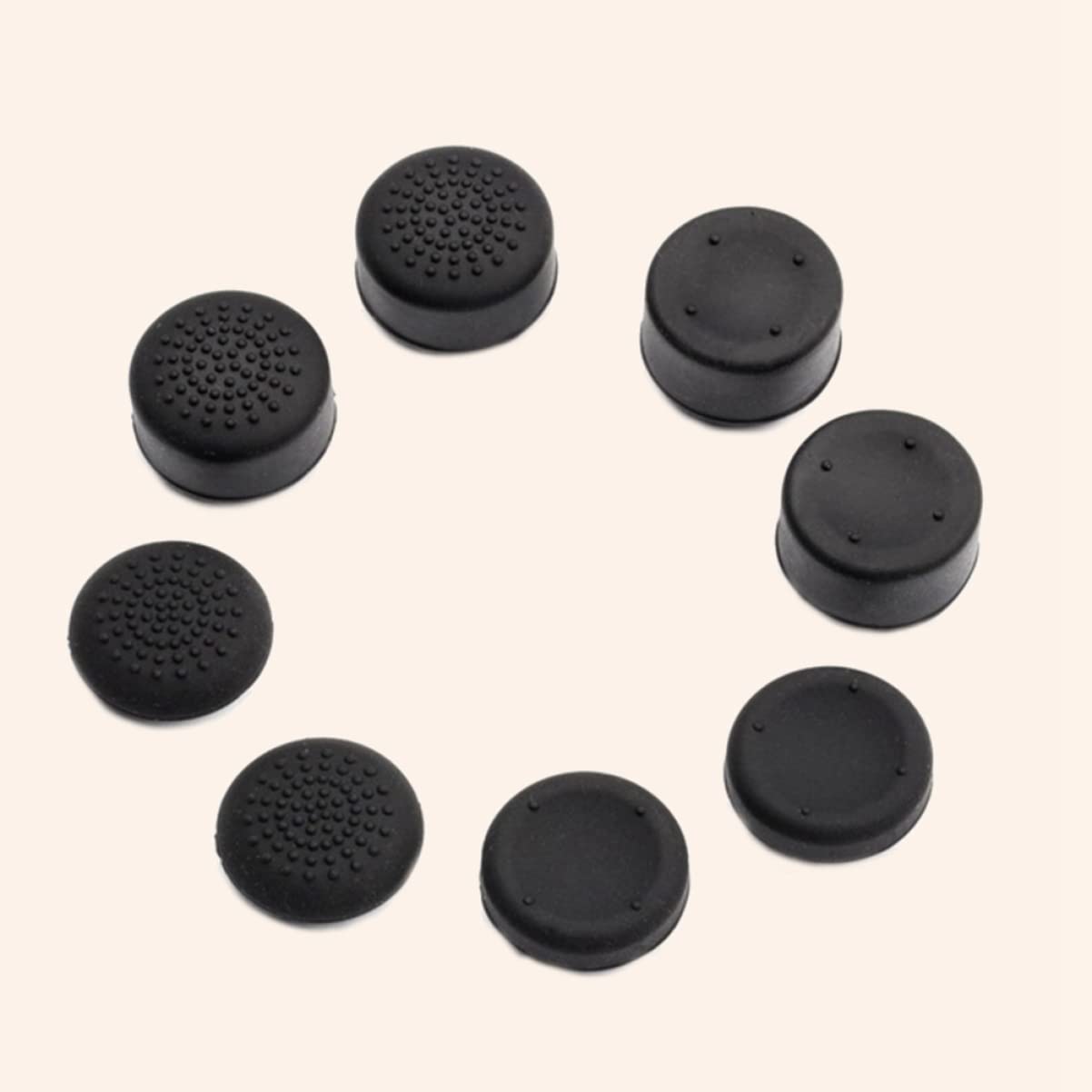 Healifty 8pcs Conter Height Caps Gamepad Case Non Enhanced Stick Accessory for Silicone Grips Raised Men Covers Thumb Joystick Women Grip Cover Replacement Cap Black Slip