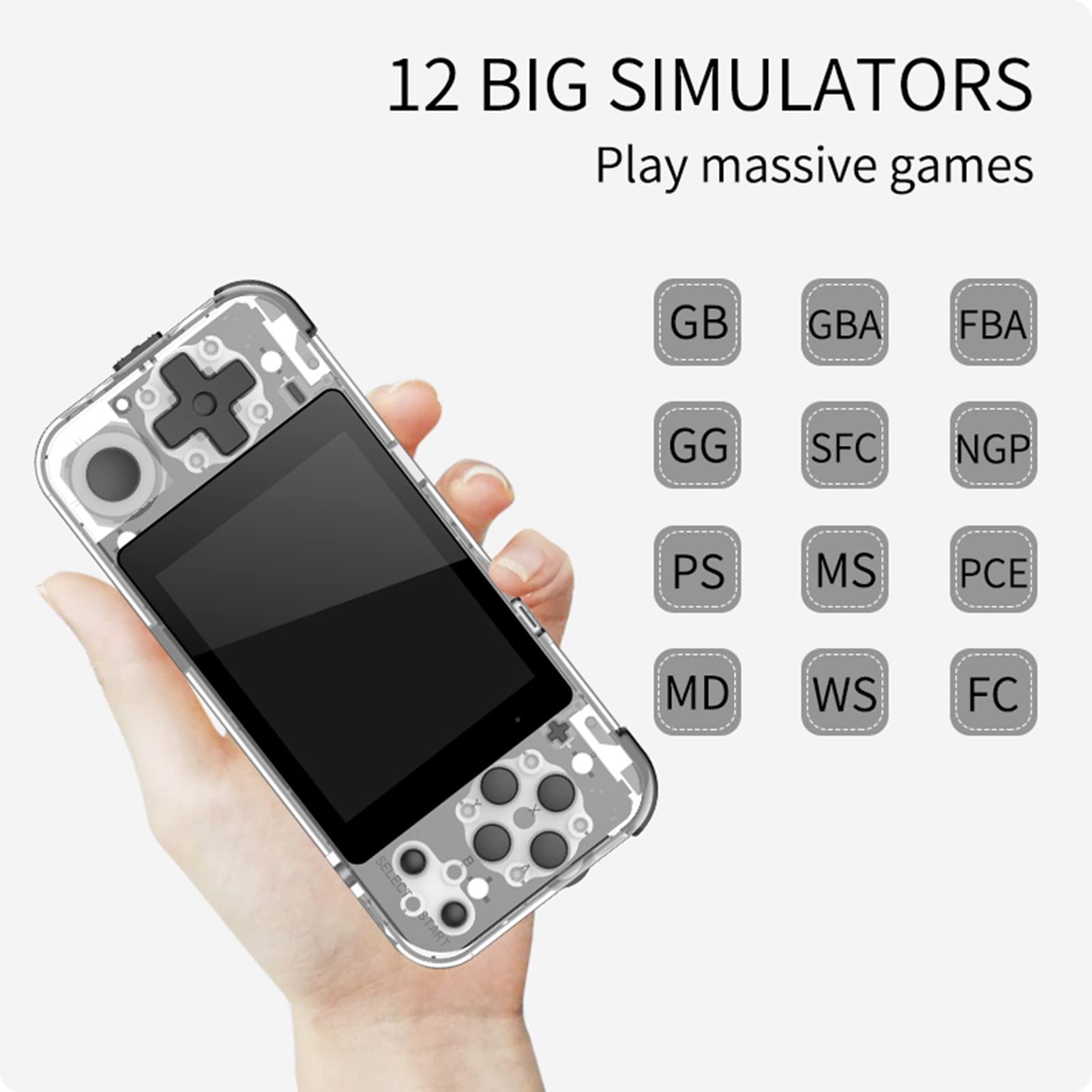 hutishop2020 Game Console Energy Saving High Sensitivity Language Switching High Resolution Game Console for Students Clear