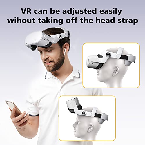 Head Strap for Oculus Quest 2, EKEMOND Upgraded Comfort Elite Strap Replacement for Reduce Face Pressure, Enhanced Support in VR, Lightweight & Adjustable Strap Accessories for Meta/Oculus Quest2