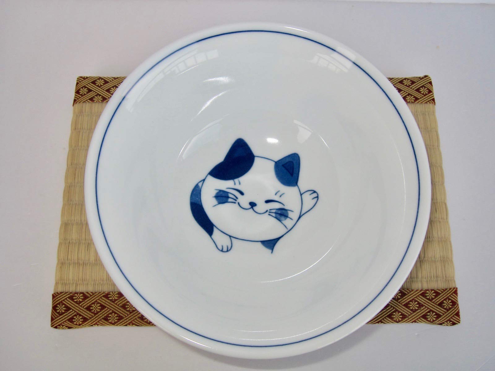 Japanese Cute Cat Design 7.48 Inches Soup Ramen Noodle or Serving Bowl Mike from Japan