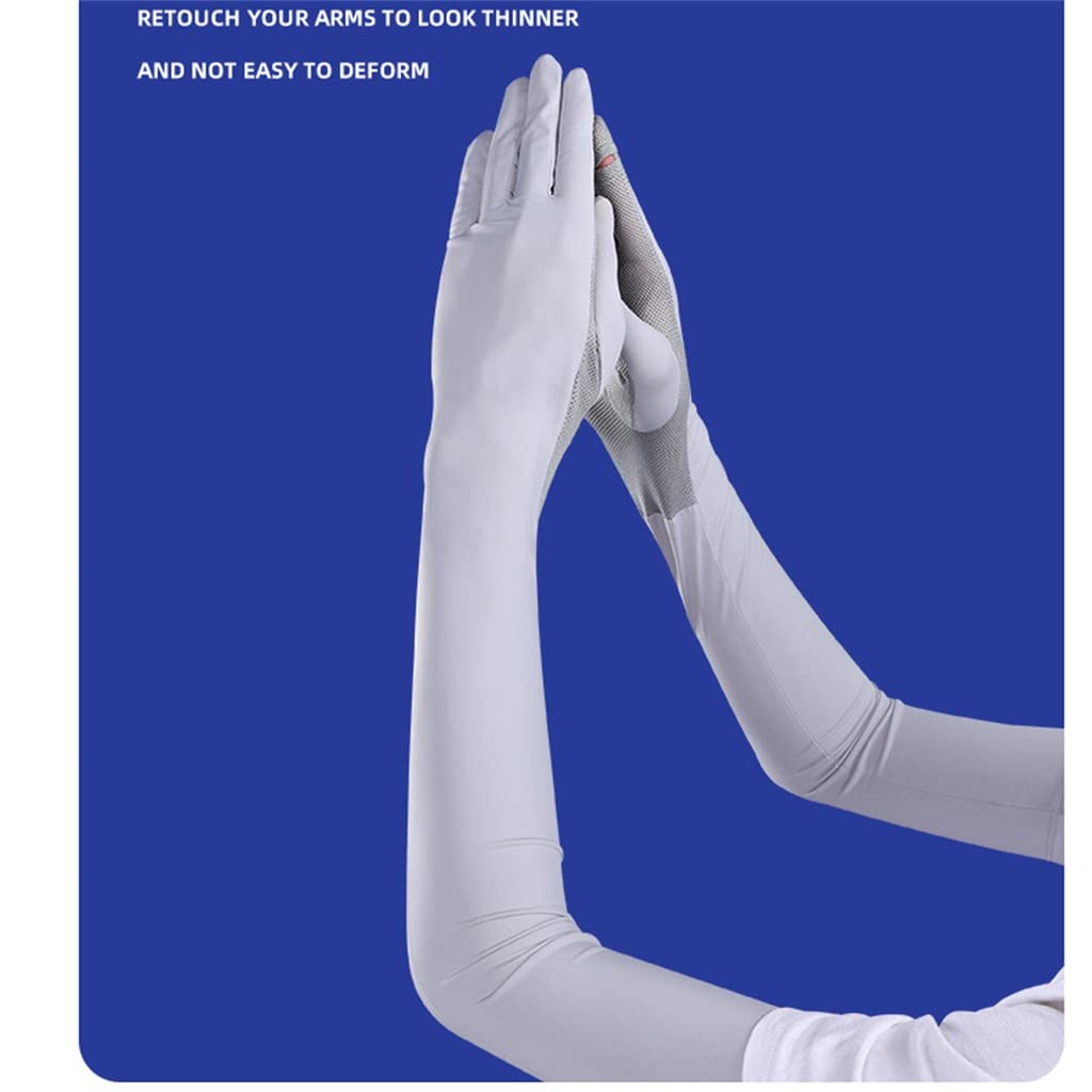 ICY Sleeve Hand Sleeve Ladies Summer Long Sleeve Arm Guard Driving Ice Silk Gloves Thin Section (Color : C, Size : One Size)