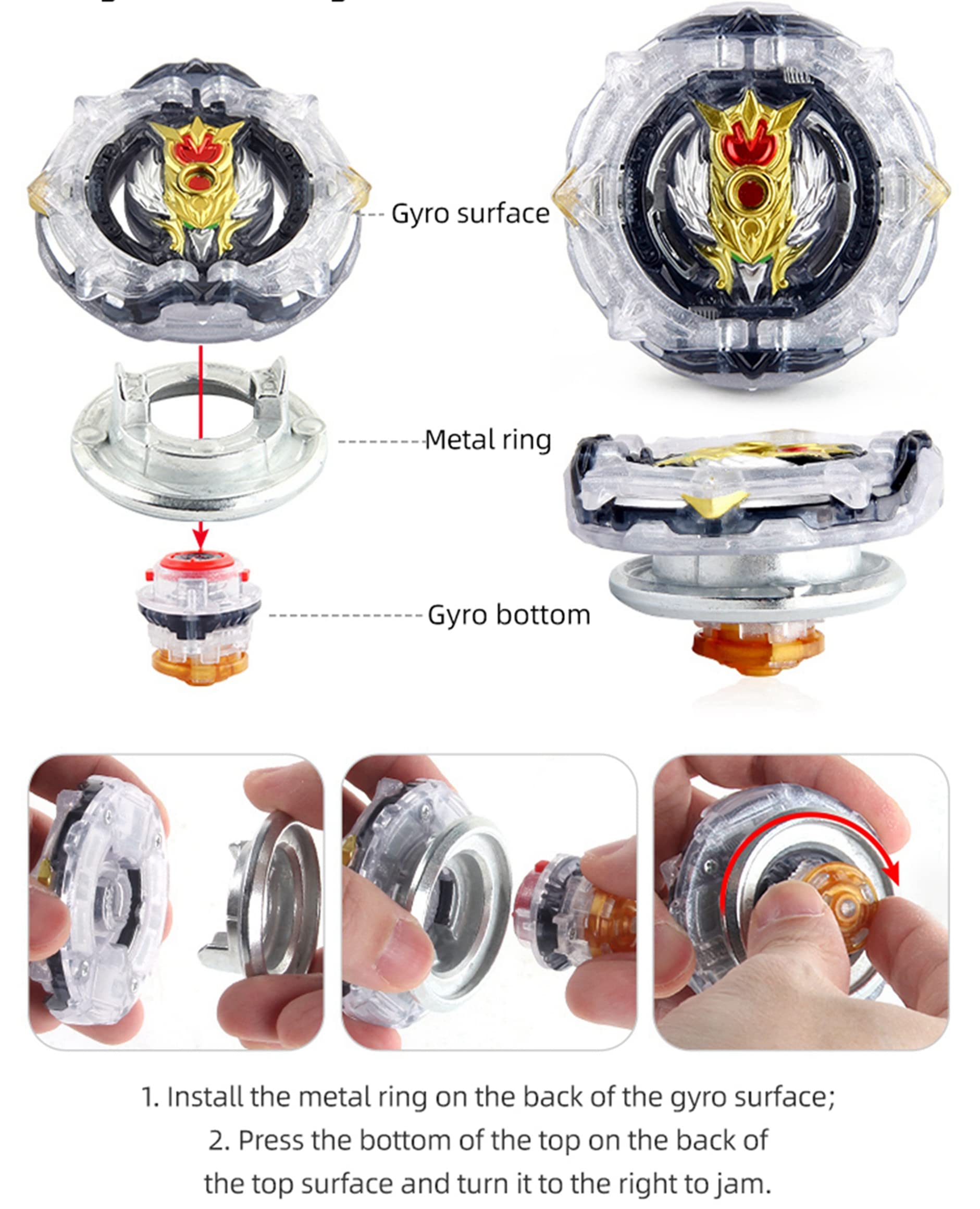 Left Right Sparking Launcher Lr Bey Burst Evolution Turbo Bay Blades Battling Tops String Launcher Grip DB B-192 Greatest Rafael.Ov.HXt Booster God Bay Starter Set Gaming Toy Gift for Boys 5+