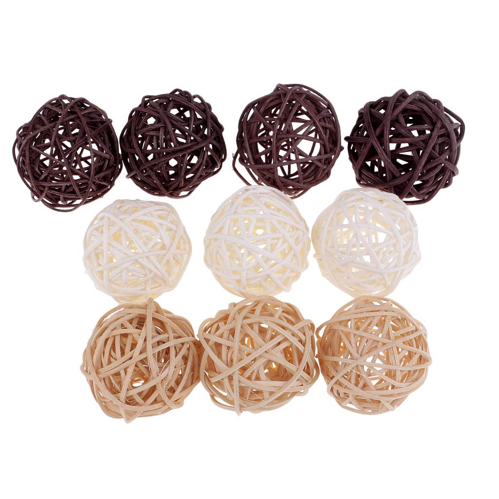 Harilla 50pcs Wicker Rattan Balls Decorative Orbs Vase Fillers, Wicker Balls for Decorating, Wedding Ceremony, Bridal Shower Party, Home Garden Decoration