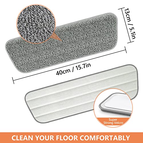 Microfiber Spray Mop Pads, Compatible with Swiffer PowerMop (5 Pack), Reusable Washable Floor Mop Pads Replacement 15.7 x 5.1 inch Dry Wet Mop Pads Refills for Home Kitchen Commercial Floor Cleaning