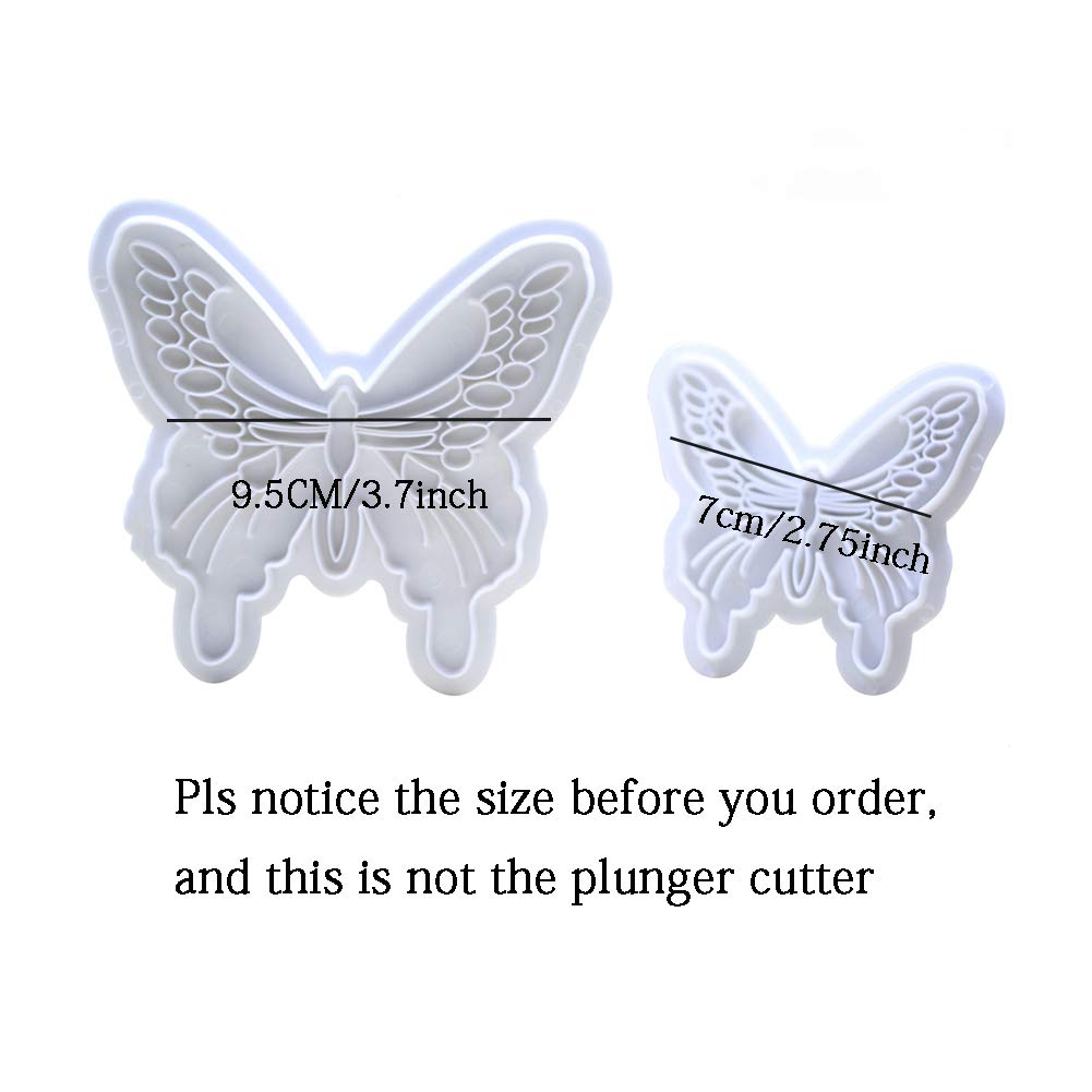 KALAIEN 2pcs Butterfly Sugarcraft Cookie Cutters DIY Embossing Cutter for Cake Decorating