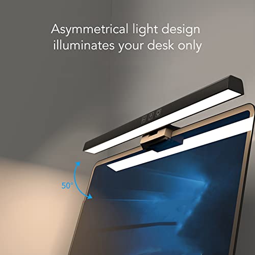 Jeanoko Monitor Light Bar, Eye Protection Screen Light Bar Touch Control LED Timing Function Space Saving for Office