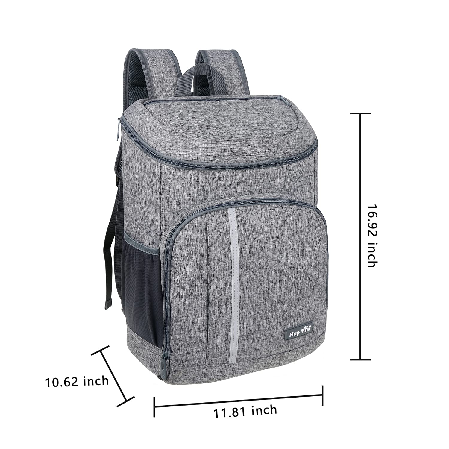 Hap Tim Backpack Cooler Insulated Waterproof Picnic Backpack 30 Can Soft Sided Grey for Beach,Camping,Hiking,Lunch(1002-G)