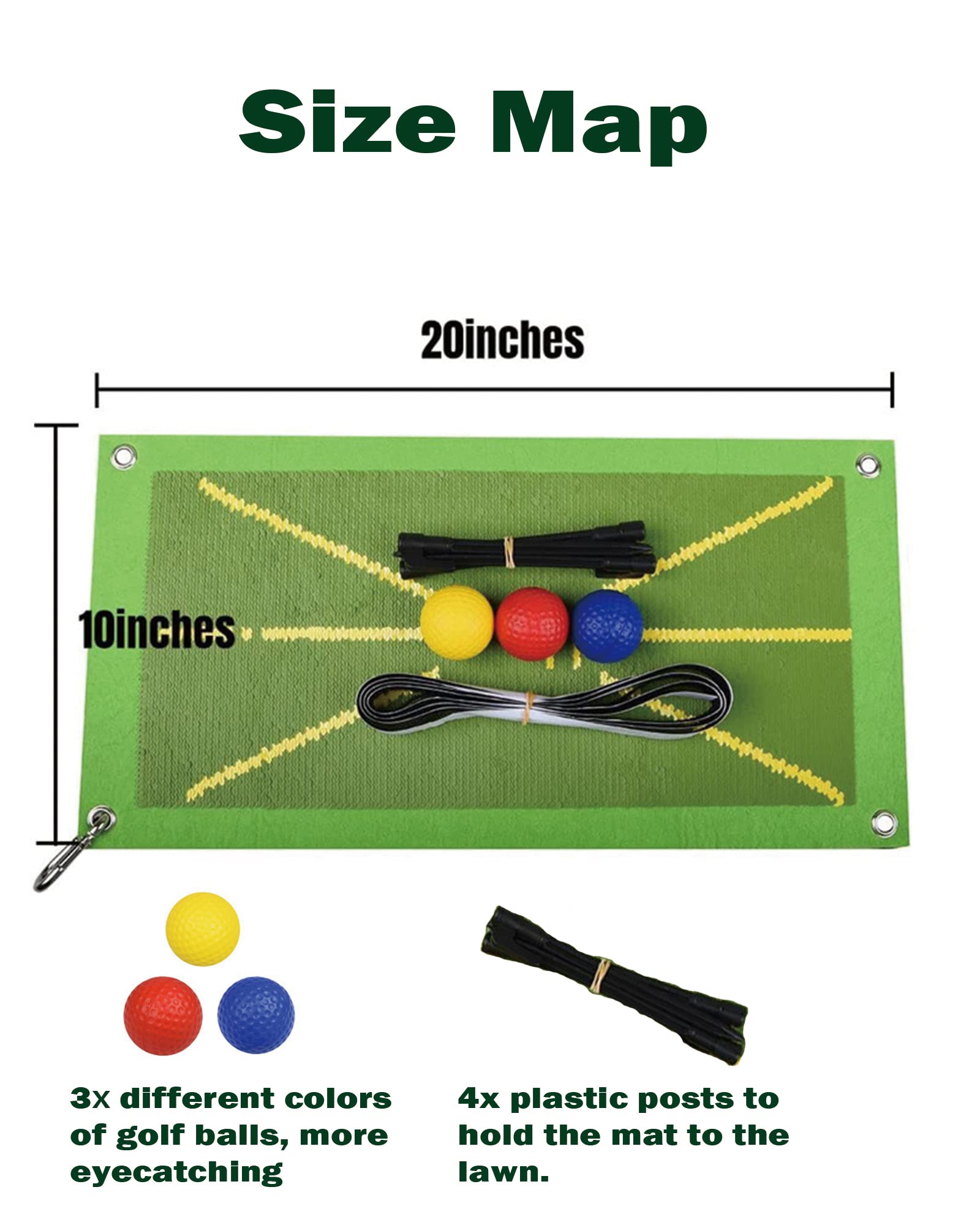 Golf Training Mat for Swing Detection Batting，Path Feedback Golf Practice Mats for Indoor，Golf Daddy Divot Chipping Mat, Premium Golf Impact Putting Mat, Golf Accessories