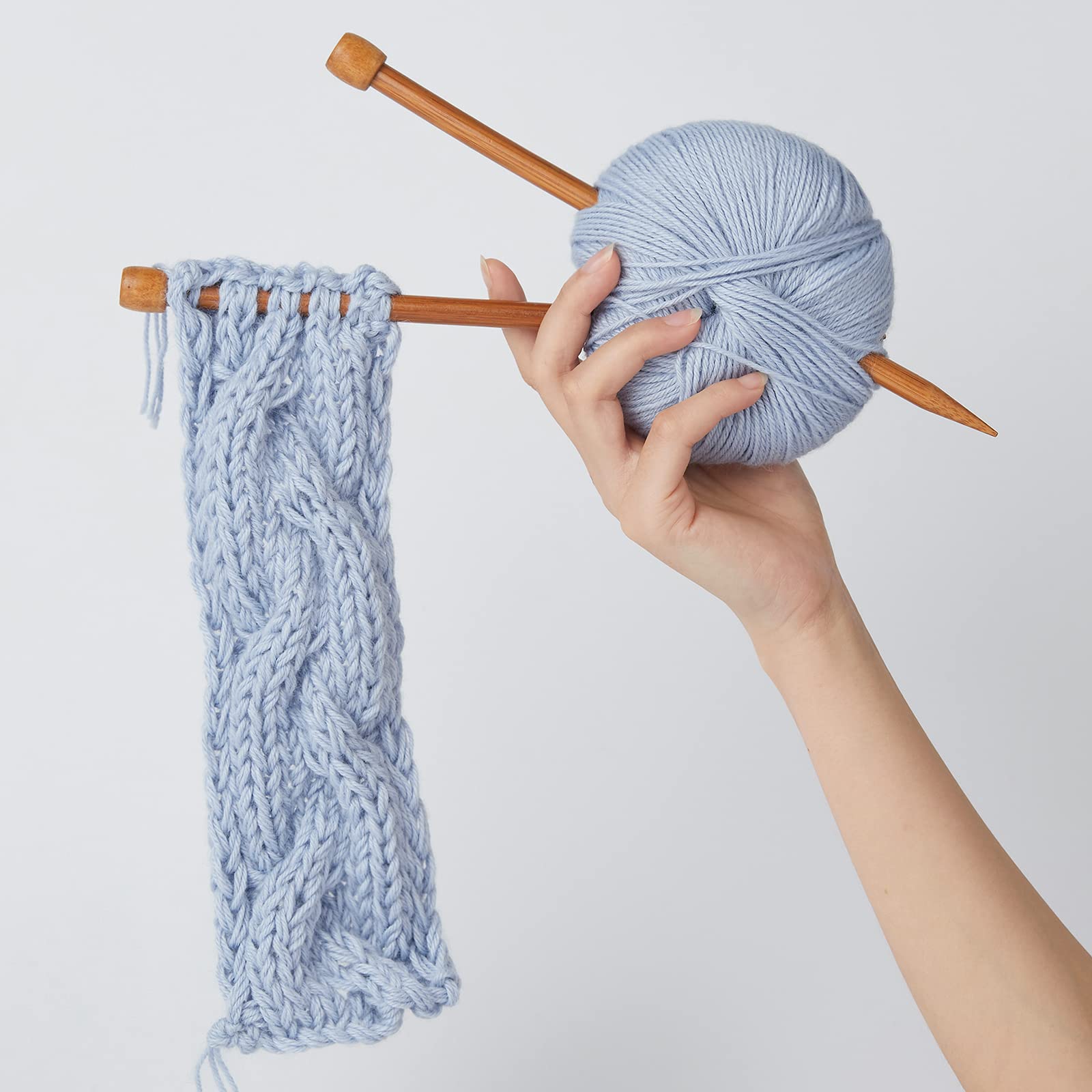 Gisimo Merino Wool Yarn for Crochet, Knitting & Crafting, 6-Ply Soft and Thick -165 Yards /1.76 OZ (Baby Blue, 1 Ball)