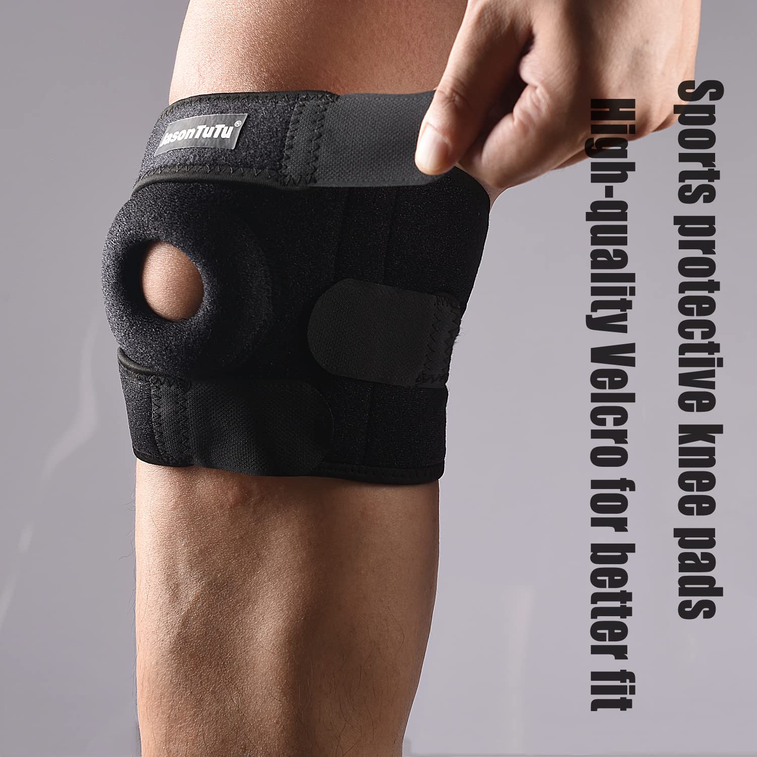 JasonTuTu Adjustable Compression Knee with Side Stabilizers for Meniscus Tear Knee Pain ACL MCL Injury Recovery for Men and Women knee Brace 3003