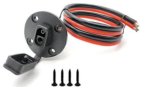 Meiyangjx 60cm 10 AWG SAE Connector, Solar Weatherproof SAE Socket Sidewall Port, SAE to SAE 2 Pin Quick Disconnect Panel Extension Cable(Without SAE Plug)