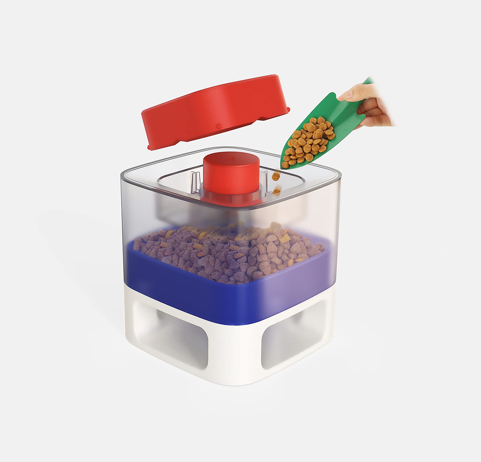 Gesuche Pet Automatic Feeder+Pet Slow Feeder,Interactive Dog Toys,Dog Food Dispenser Interactive Button Trigger Dog Treat Dispensing Toys Fun Feeding for Small Medium and Large Breed (Upper Half)