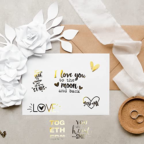 Gold Love Stickers for Scrapbooking - Scrapbook Stickers Love and Wedding Scrapbook Stickers Love