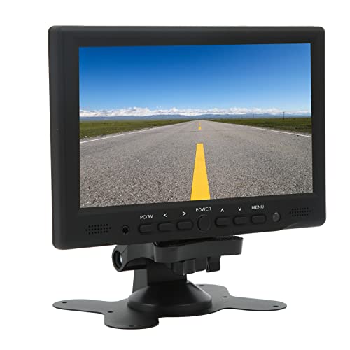 LED Screen TFT, 7in TFT LED Monitor VGA AV DC HD Multimedia Interface Color Screen with Dual Speakers Remote Control 100‑240V(US Plug)