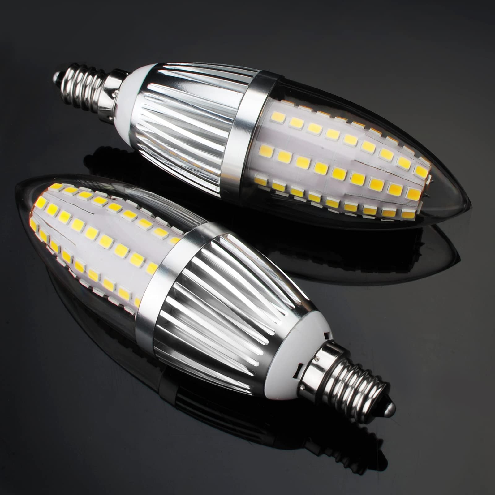gezee 15W LED Candelabra Bulb, Non-Dimmable, 120Watt Light Bulbs Equivalent,Daylight White 6000K Chandelier Bulbs, E12,120V, 1500Lumens, Torpedo Shape(4 Pack)