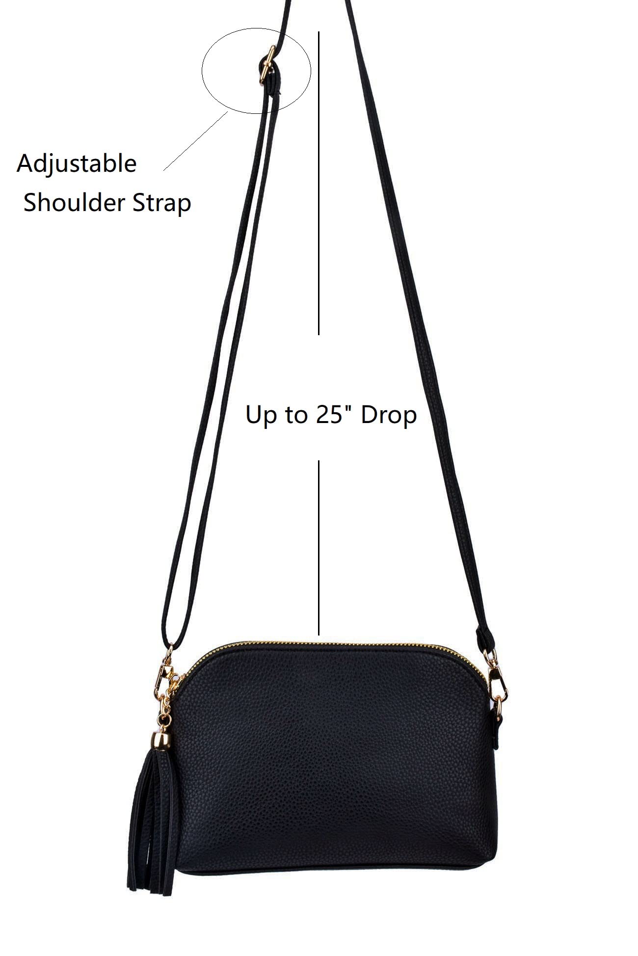 Jiaruo Casual Small Soft PU Leather CrossBody Bag For Women Tassel Design Shoulder Handbag And Purses (White)