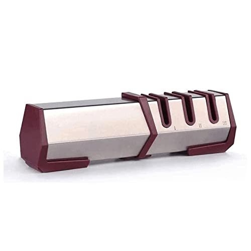 HAOSIZHEYU Knife Sharpener- Professional Kitchen Chef 3 Slot Design, Easy Sharpening, Slip Resistant Grip, Safely Sharpen Knives, Restore Dull Knife for A Sharp Edge