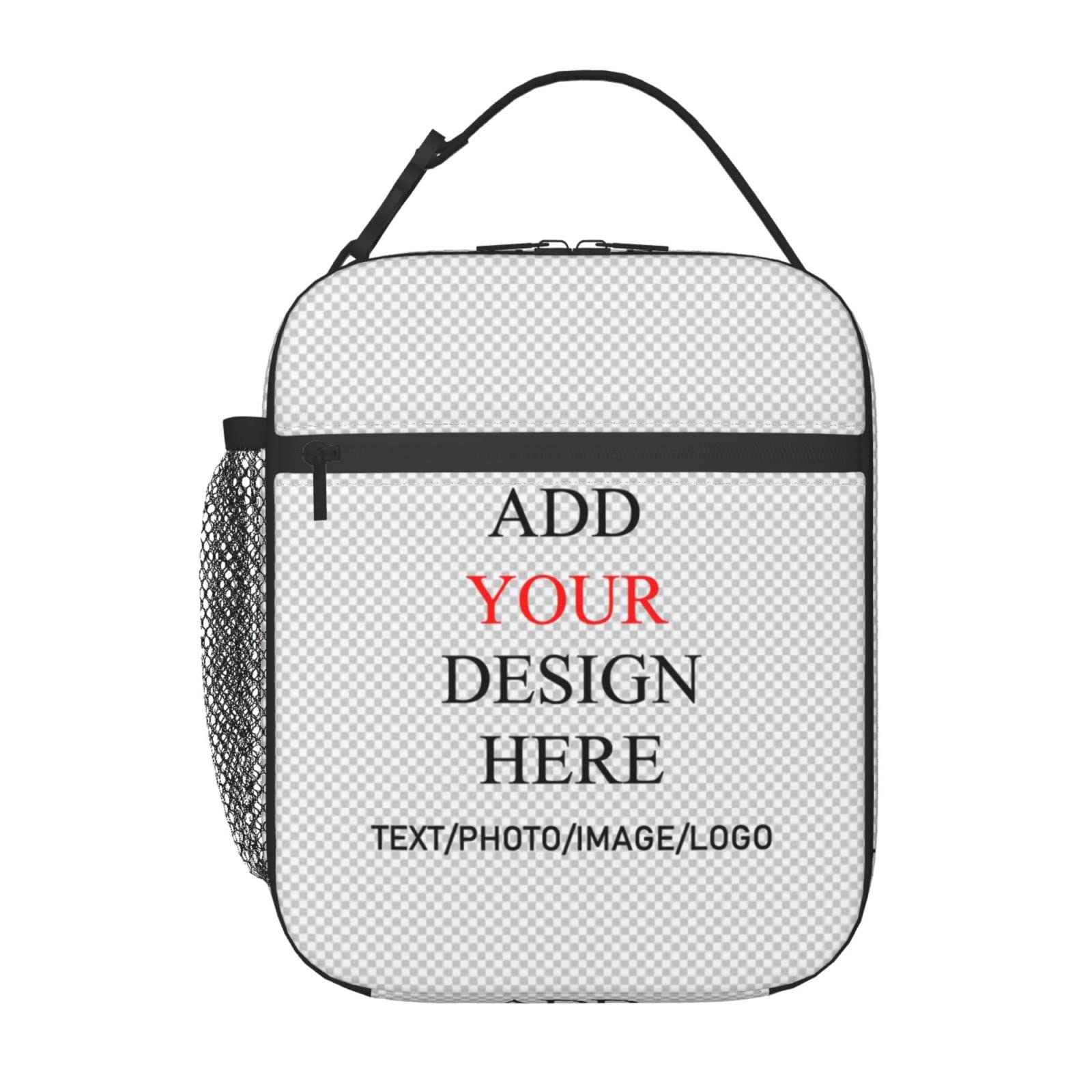 JASMODER Custom Insulated Lunch Box,Personalized Lunch Bag,Reusable Lunchbox Tote For Gifts,Office, Work, Picnic, Hiking