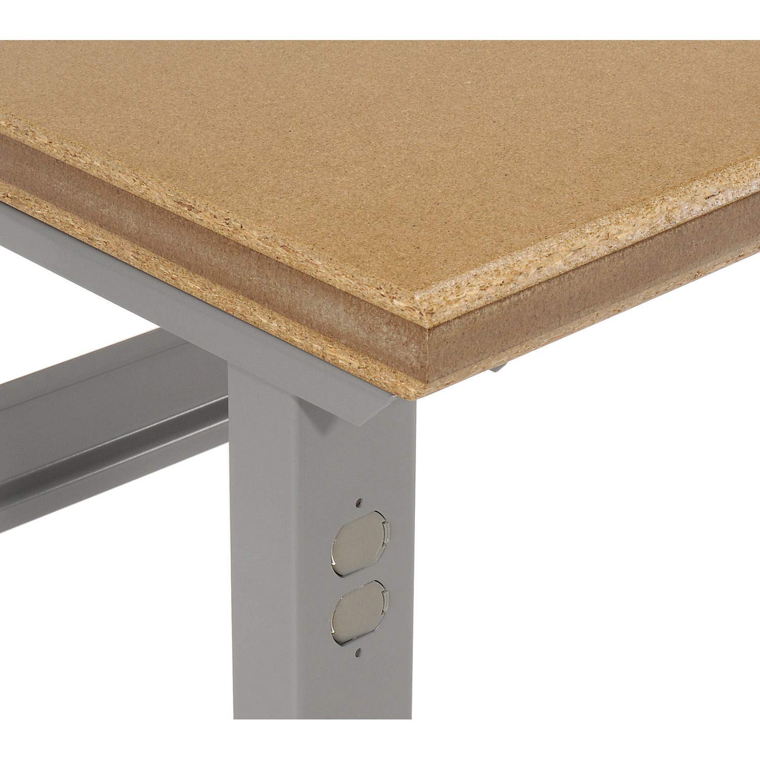Global Industrial Adjustable Height Workbench C-Channel Leg, Shop Top Square Edge, 60"W x 30"D, Gray