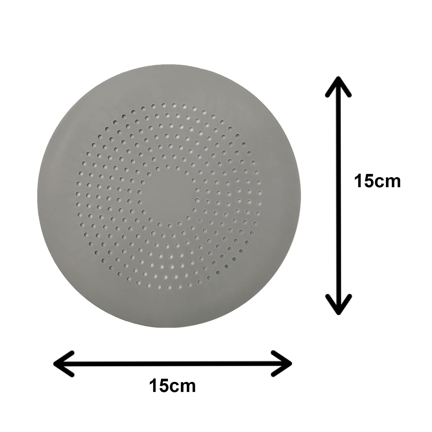 Hair Catcher Round Silicone Hair Stopper with Suction Cup Quick & Easy to Install Perfect for Bathroom, Bathtub & Kitchen Use - Pack of 2 (Black)
