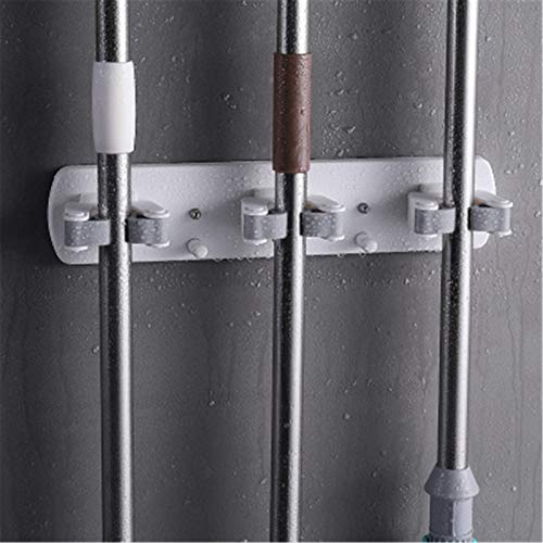 IHIPPO Broom Mop Holder Mop Broom Holder Wall Term Use Cleaning Tool Organizer Hooks for Home Garage Garden Tool Storage for Toilet Garage