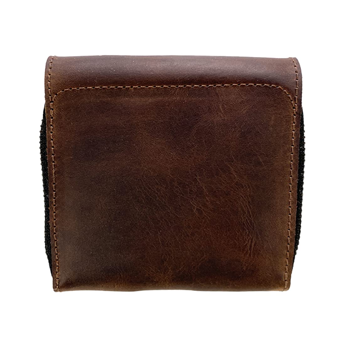 Heather's, Zippered Wallet Handmade from Full Grain Leather - Classic Organizer with Button Closure and Zipper Coin Pocket - Storage Case for ID, Credit Cards, and Cash - Bourbon Brown
