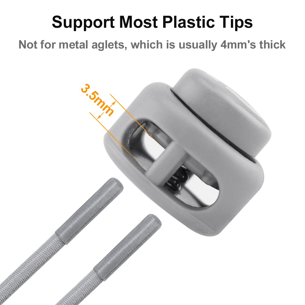 Heavy Duty Cord Locks - Double Hole Drawstring Stopper Fastener for No Tie Shoelaces and More