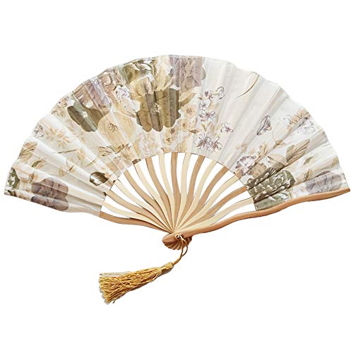 Held Hand Paper Chinese Decor Fan Party Wedding Style Fan Folding Fans Small Loud Fan (0-J, One Size)
