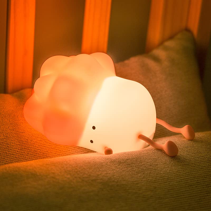 Nursery Night Lights for Kids, Cute Silicone Baby Night Light with Touch Sensor, Portable and USB Rechargeable Bunny Nightlight for Childen Lantern for Baby Vegetable Modeling (Pink)
