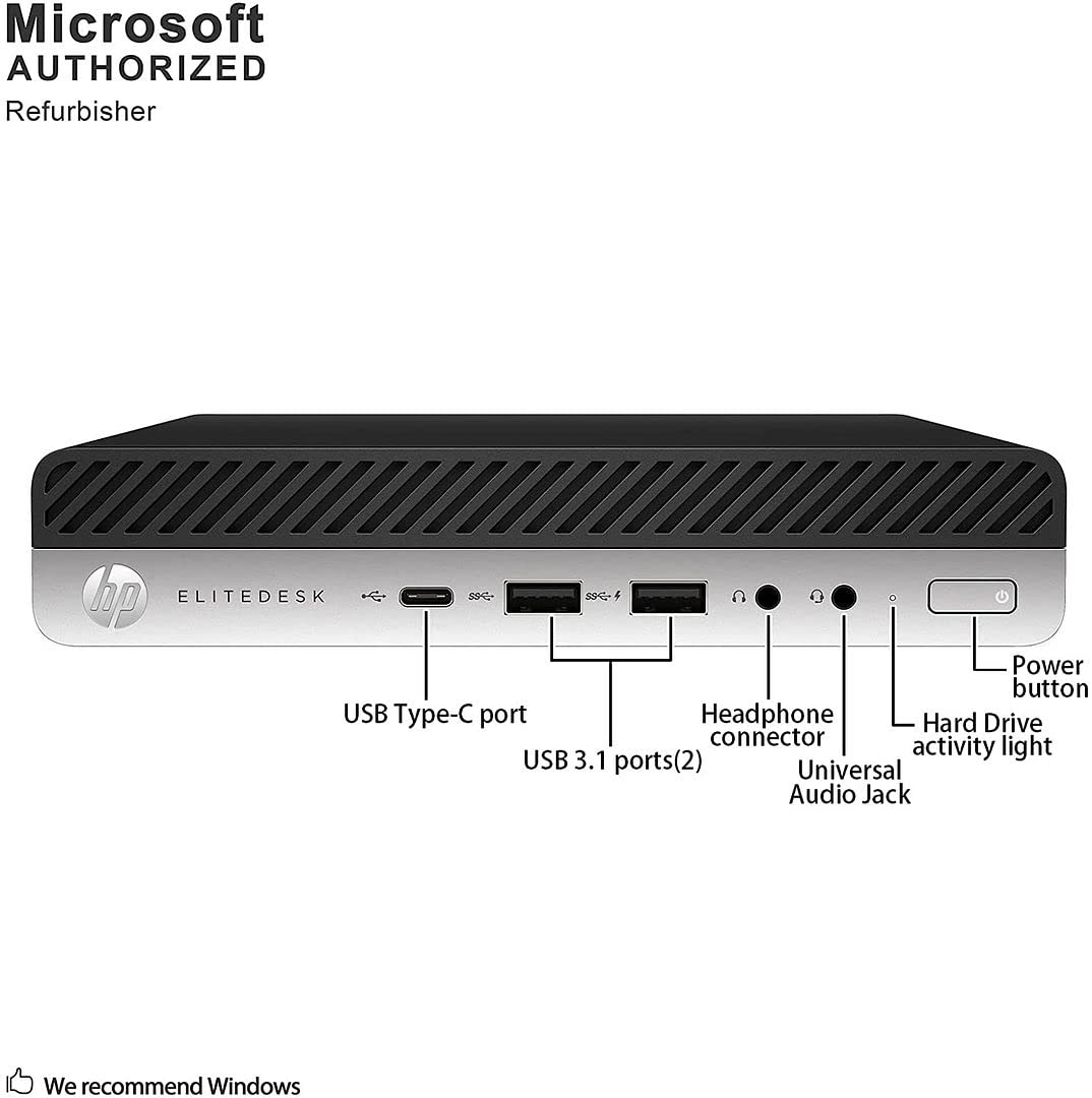 HP 800 G4 Mini Desktop Intel i7-8700T 4.00GHz 32GB DDR4 1TB NVMe SSD Windows 11 Pro